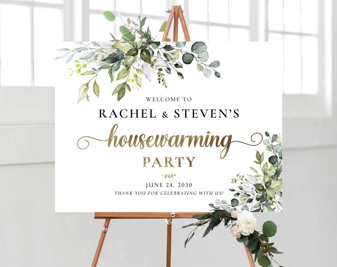 Greenery Housewarming Party Welcome Sign, New Home Party, New House ...
