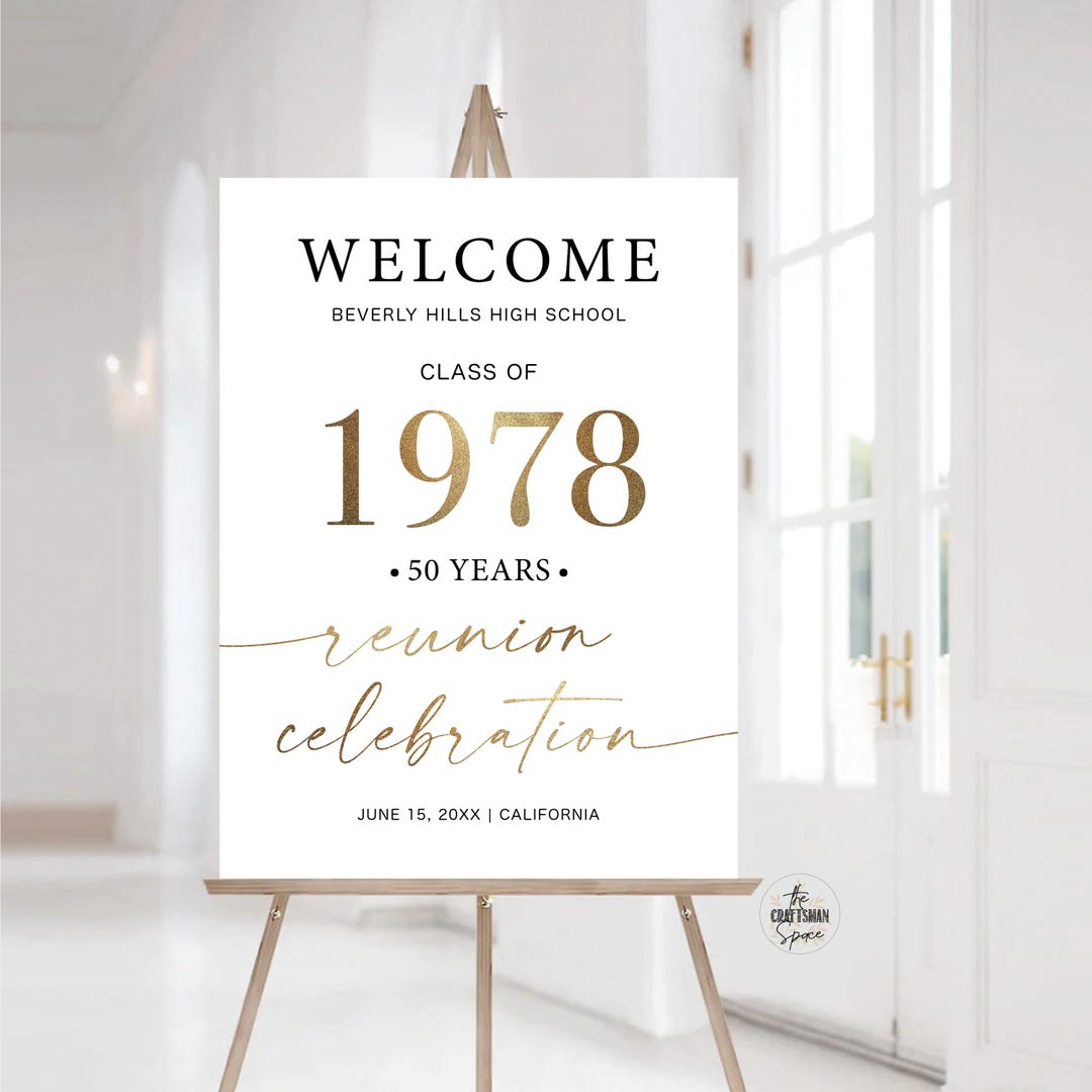 Modern Class Reunion Welcome Sign, Any Class Any Year Reunion Welcome ...