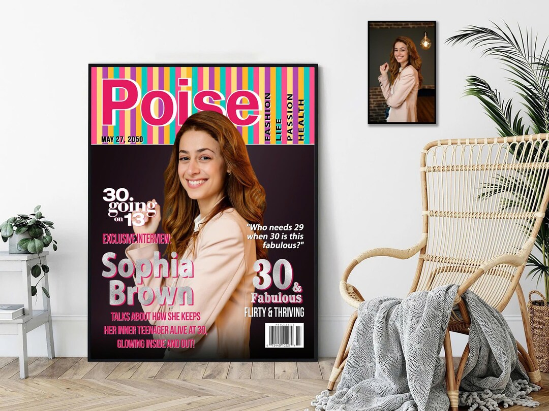 Custom '13 Going on 30' Magazine Cover, 30th Birthday Gift, Portrait ...