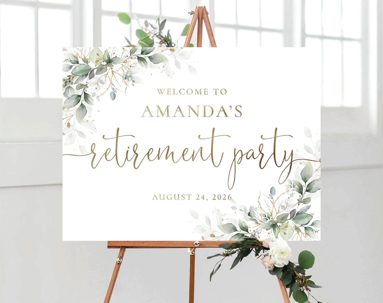 Greenery Retirement Party Welcome Sign Retirement Welcome - Etsy