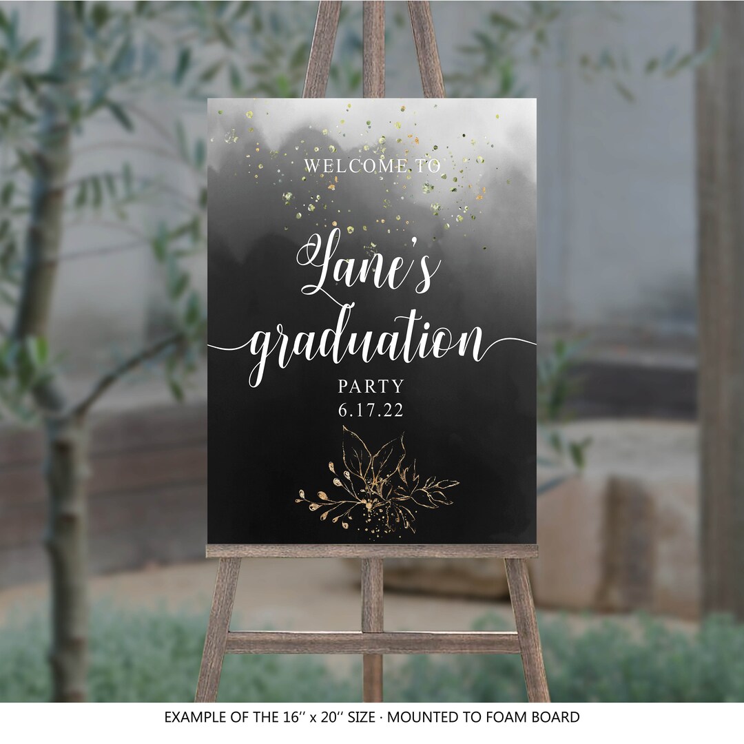 Custom Graduation Party Welcome Sign, Botanical Welcome, Grad Party ...