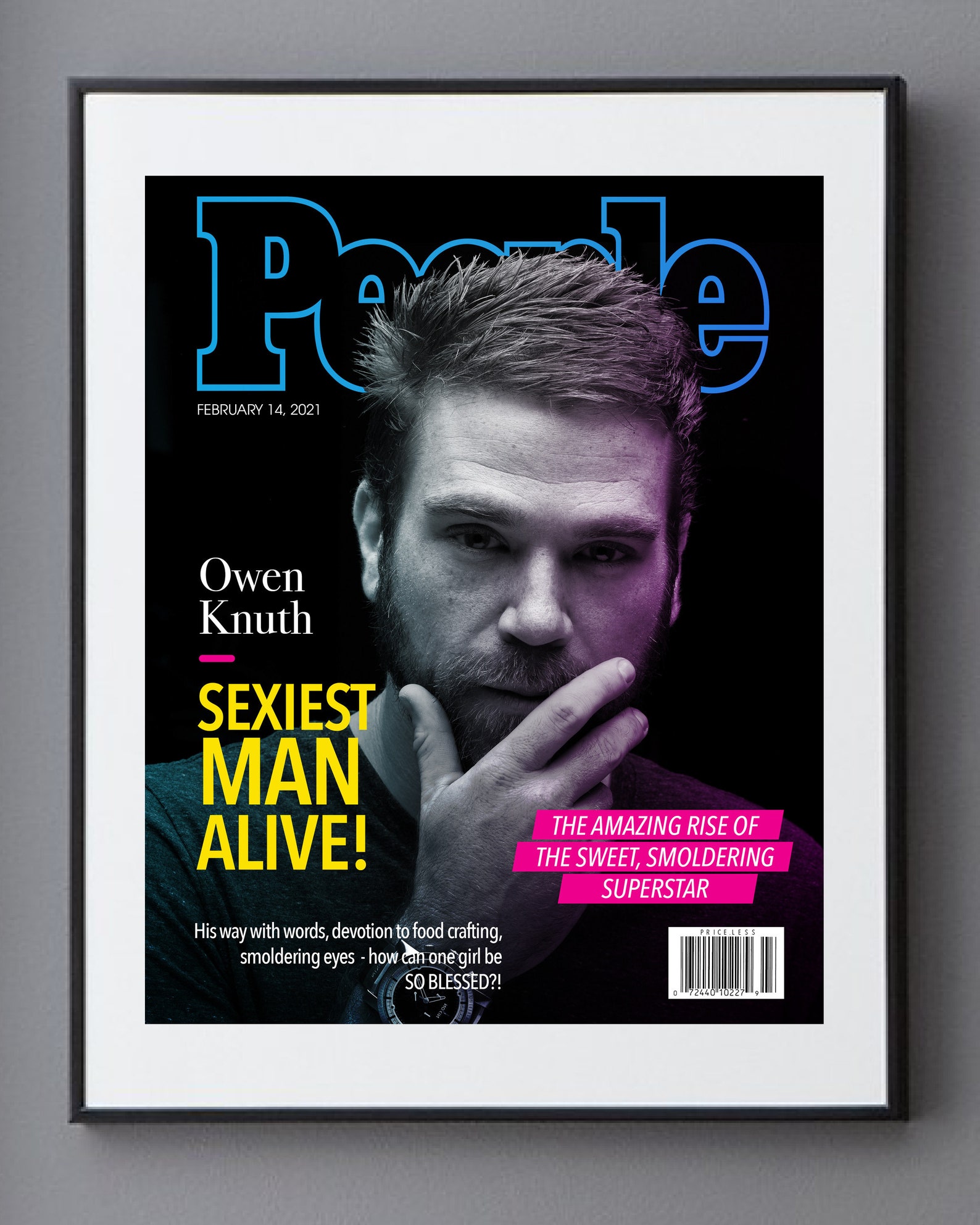 People Magazine Cover Sexiest Man Alive Custom Design Wall | Etsy