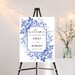 Blue Porcelain Engagement Party Welcome Sign Template Floral - Etsy