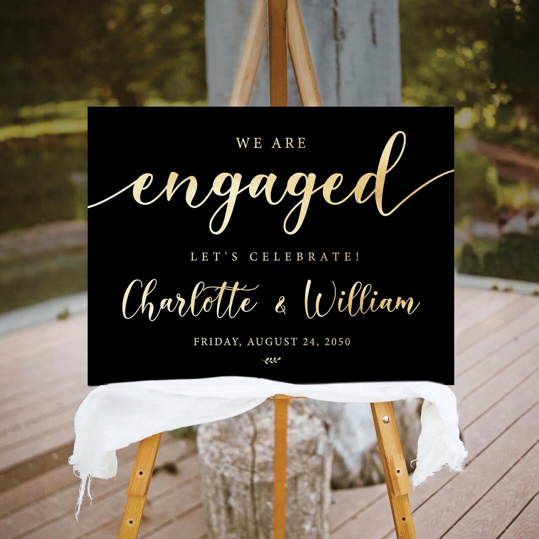 Engagement Party Welcome Sign, Modern Engagement Party Sign, Elegant ...