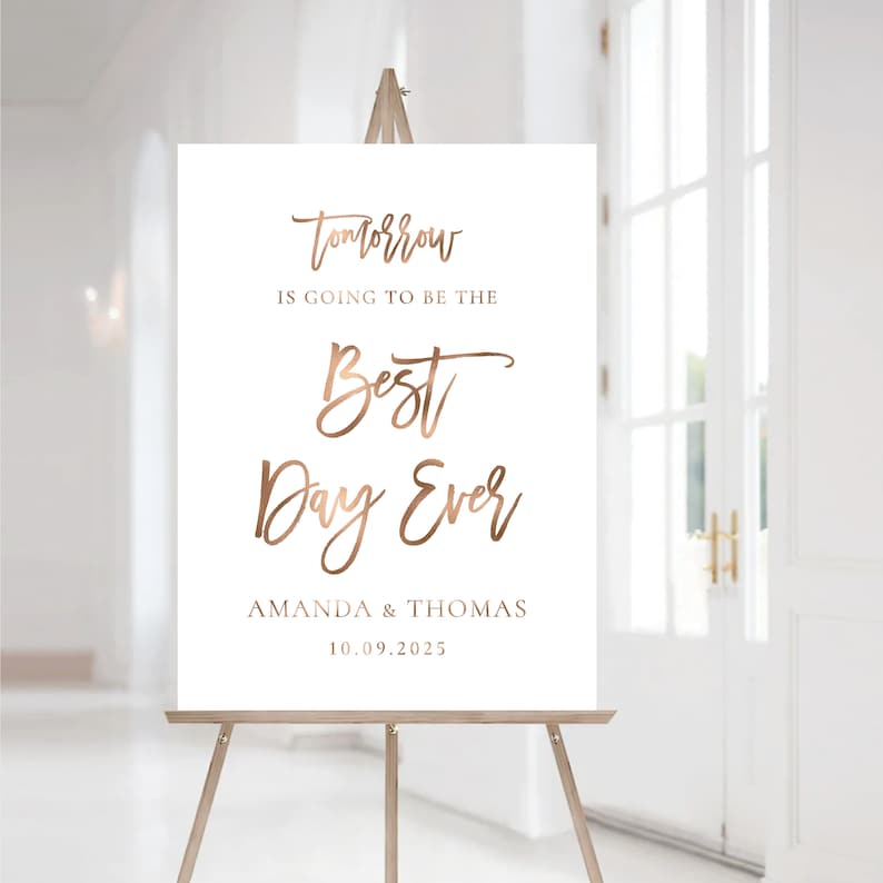 Minimalist Rehearsal Dinner Tomorrow is the Best Day Ever - Etsy