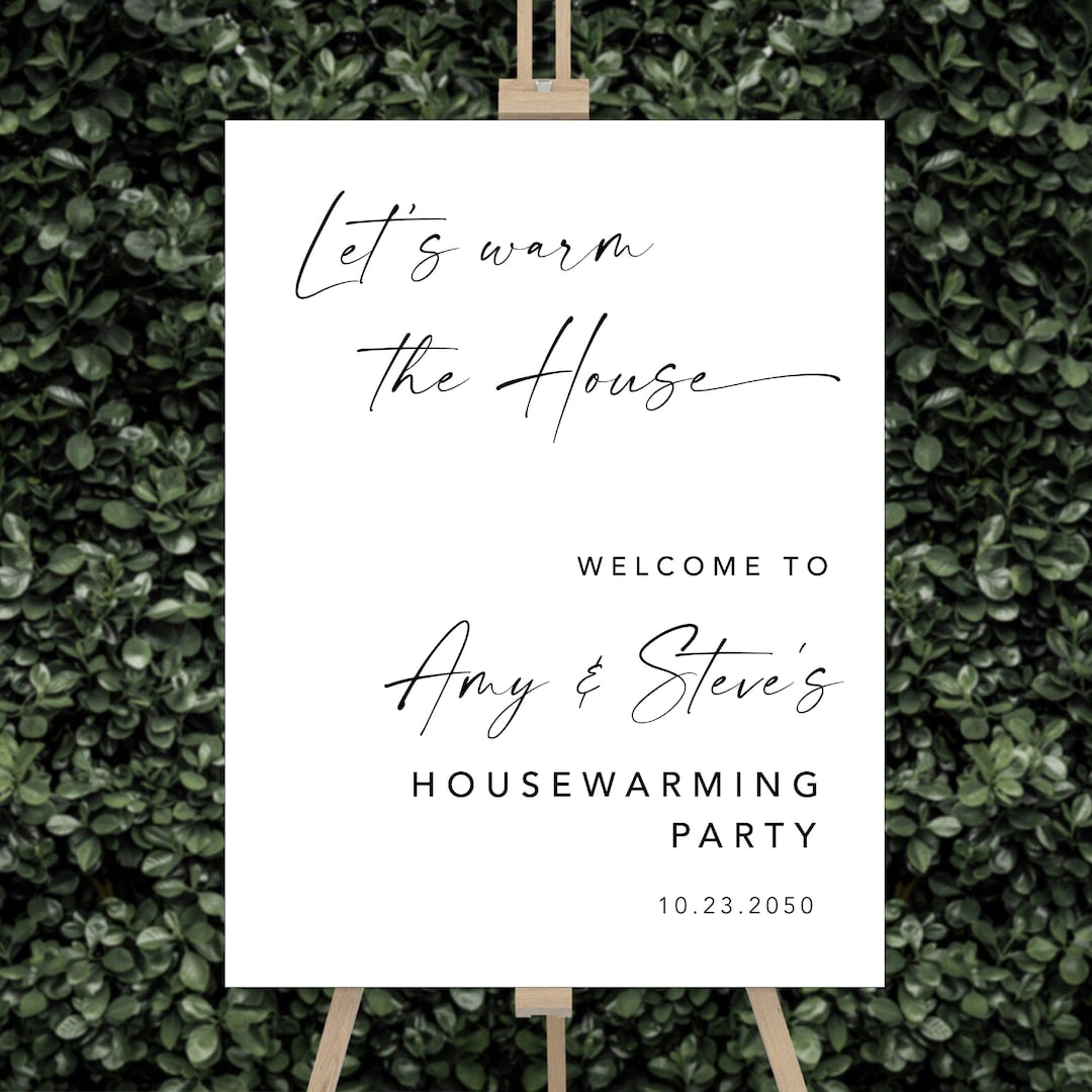 Modern Housewarming Party Welcome Sign, New Home Party, New House Party ...