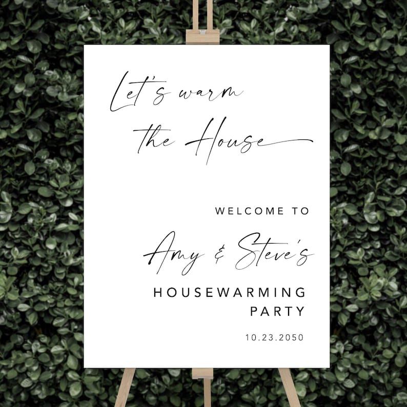 Minimalist Housewarming Welcome Sign: Modern New Home Party Decor ...