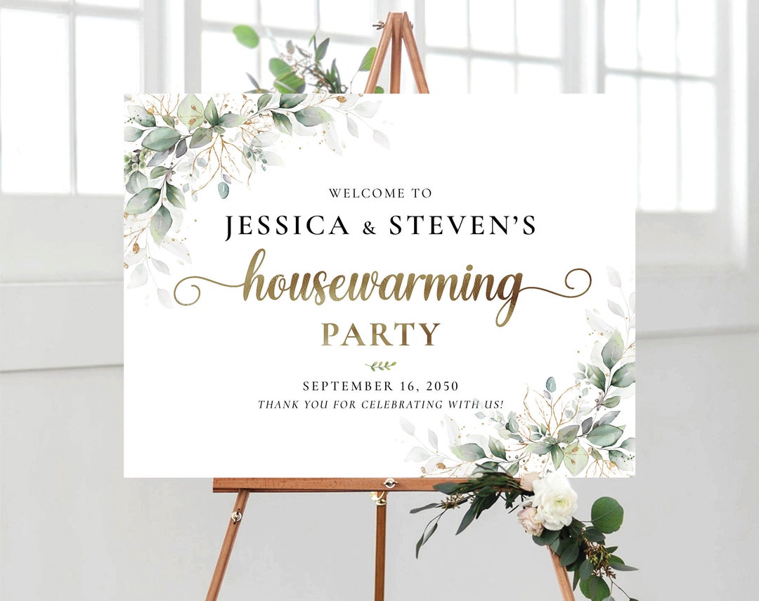Greenery Housewarming Party Welcome Sign, New Home Party, New House ...