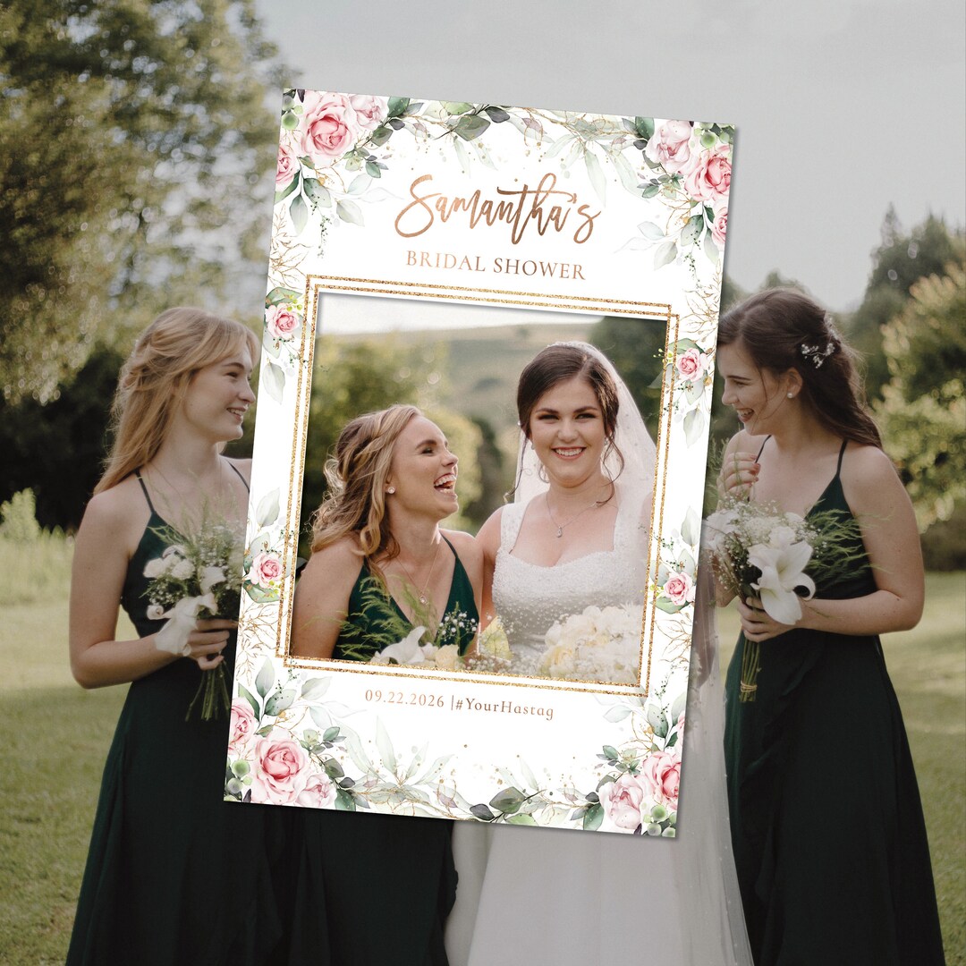 Blush Pink Roses Bridal Shower Photo Prop,bridal Shower Photo Booth ...
