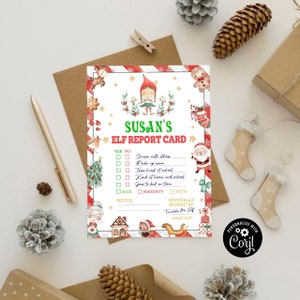 Christmas Elf Report Card, Elf Santa Naghty or Nice Report, Elf Visit ...