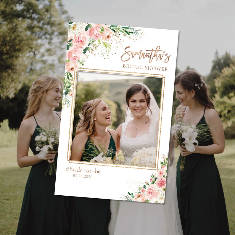 Blush Pink Roses Bridal Shower Photo Propbridal Shower Photo - Etsy