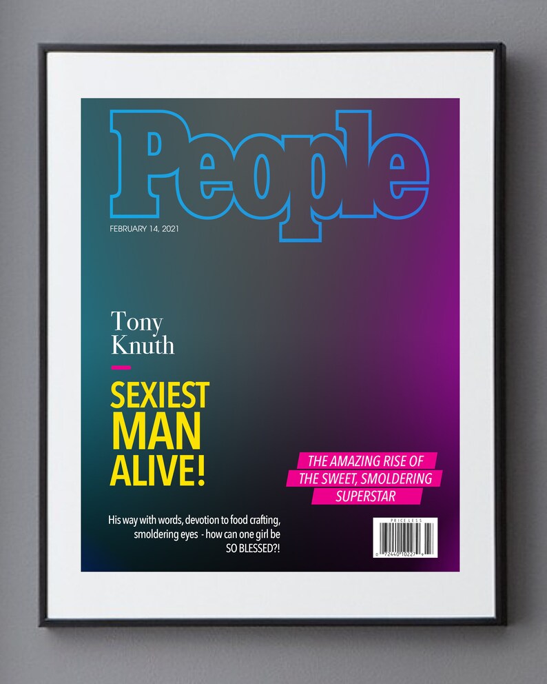 People Magazine Cover Sexiest Man Alive Custom Design Wall | Etsy