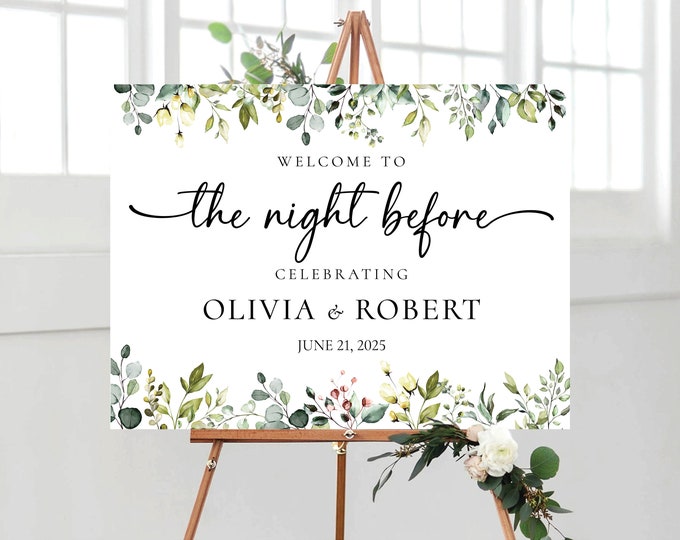 Rehearsal Dinner Sign, Rehearsal Dinner Welcome Sign Template ...