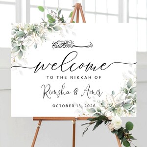 White Roses Nikkah Wedding Welcome Sign, Nikkah Wedding Decoration ...