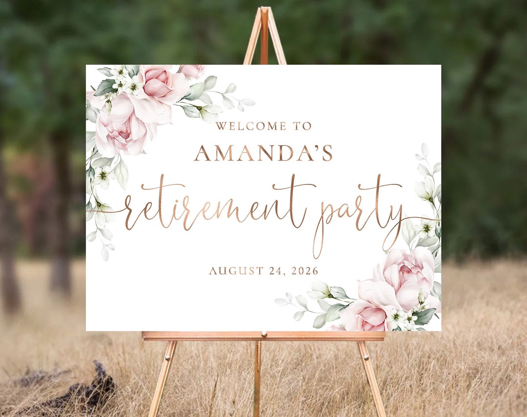 Blush Pink Retirement Party Welcome Sign Retirement Welcome - Etsy