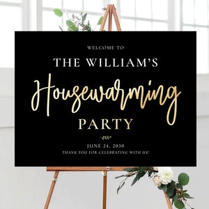 Navy Blue Housewarming Party Welcome Sign, Modern New Home Party, New ...