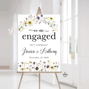 Wildflower Engagement Welcome Sign, We Are Engaged Sign, Engagement ...