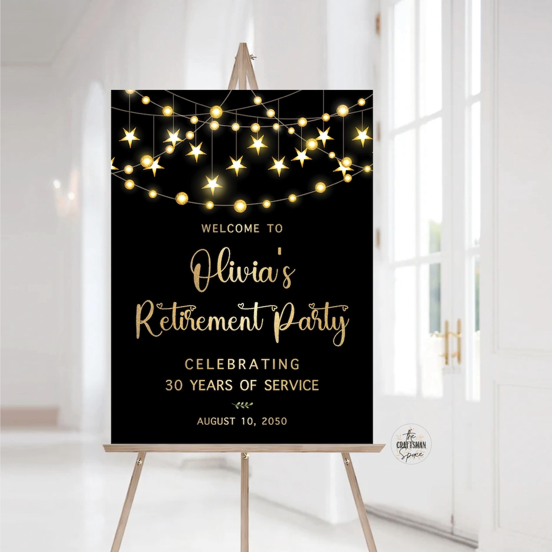 Retirement Party Welcome Sign, Minimalist Happy Retirement Sign ...