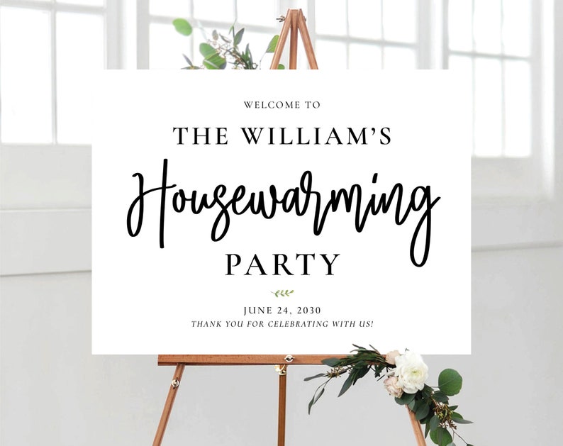 Blush Pink Rose Housewarming Party Welcome Sign, New Home Party, New ...