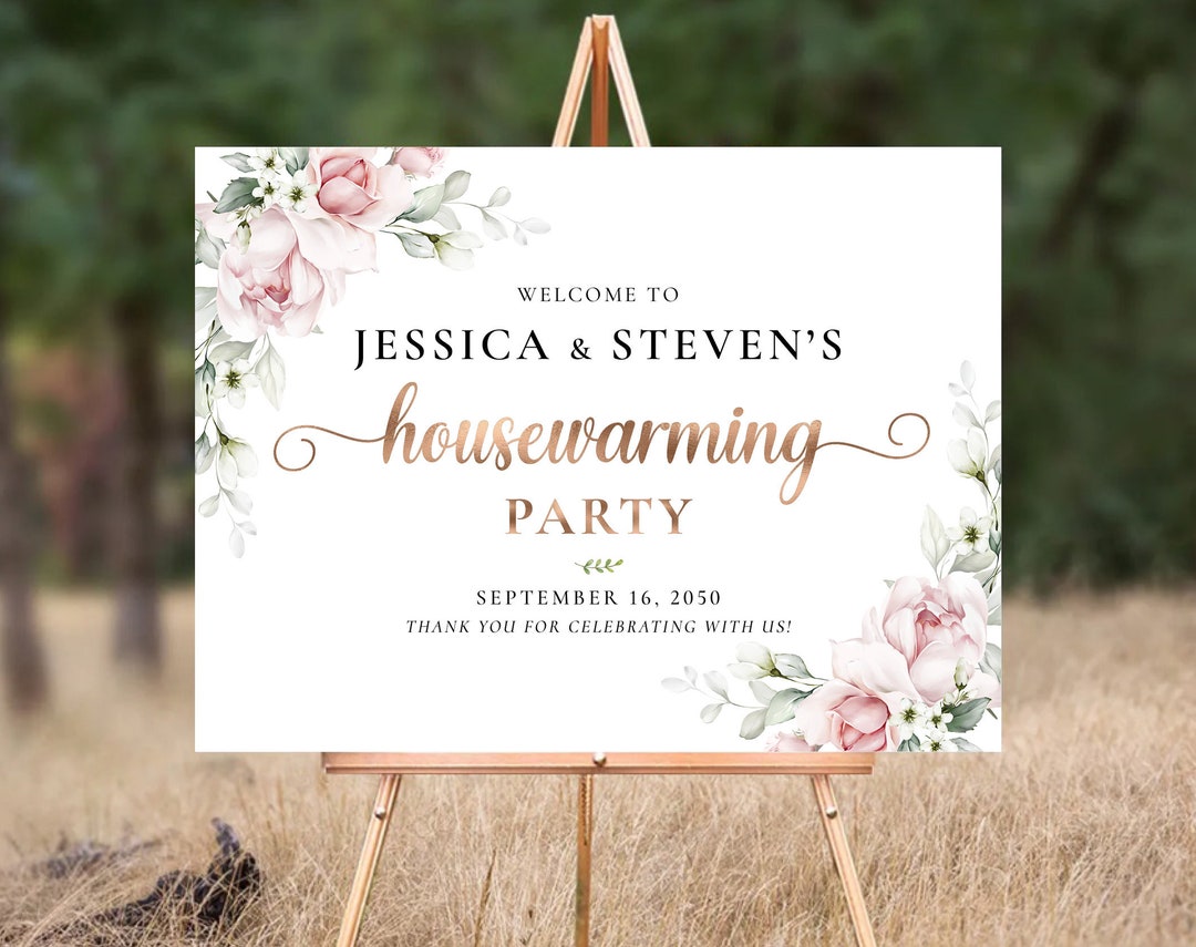 Blush Pink Rose Housewarming Party Welcome Sign New Home - Etsy