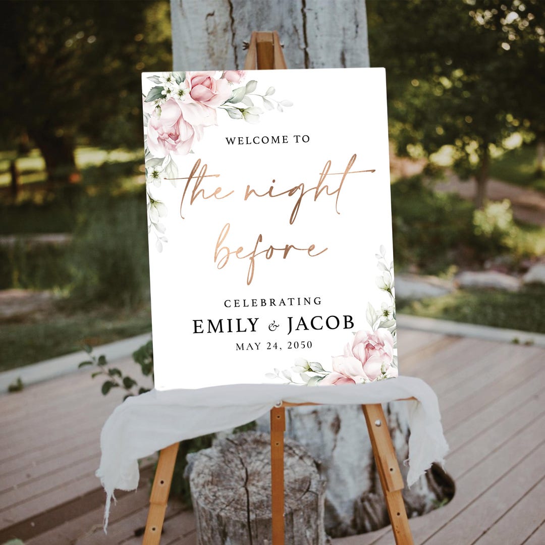 Blush the Night Before Sign, Rehearsal Dinner Sign, Tonight We ...