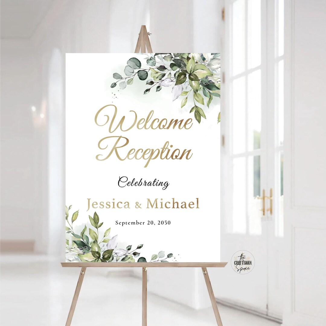 Wedding Welcome Sign, Welcome Reception Sign, Wedding Decorations ...