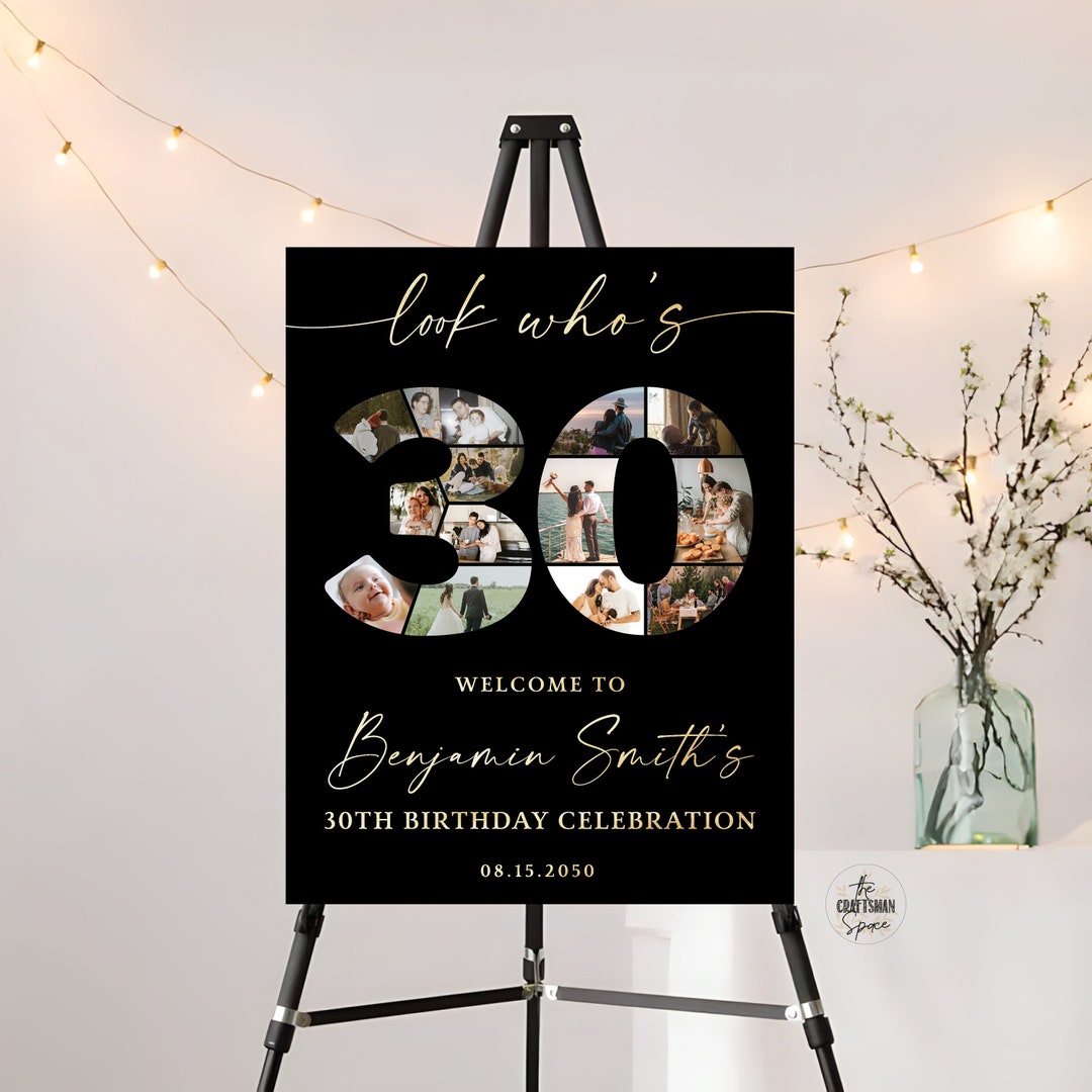 Custom 30th Birthday Sign Template, 30th Birthday Gift Poster, Birthday ...