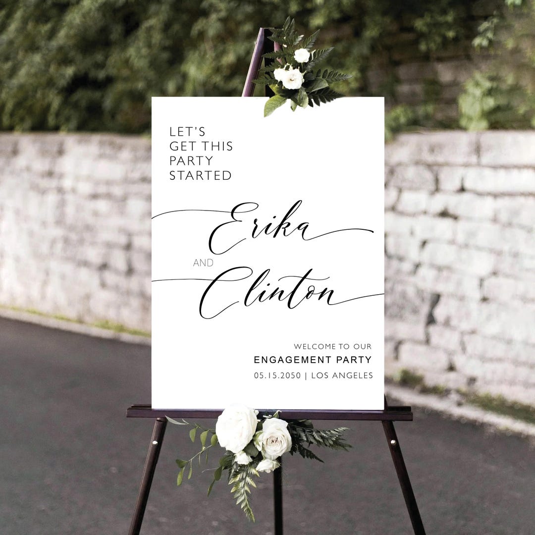 Modern Engagement Party Welcome Sign, Minimalist Wedding Rehearsal ...