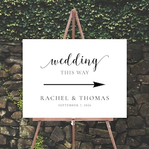 Wedding This Way Sign, Arrow Parking Sign, Custom Design, Wedding ...