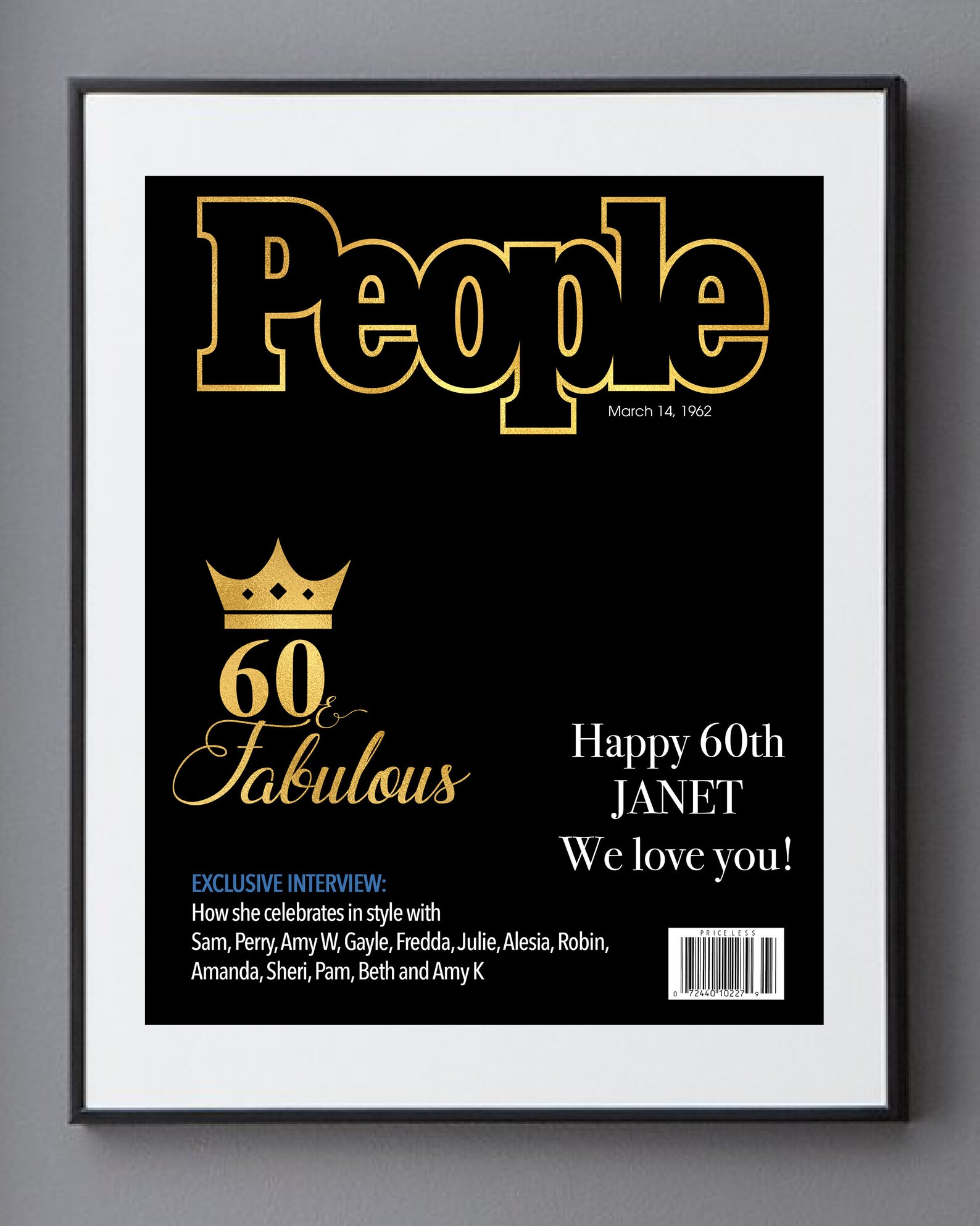 60 and Fabulous Custom People Magazine Cover Custom Design | Etsy
