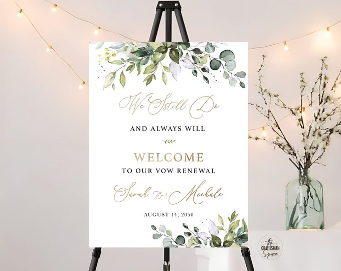 Rustic Wedding Vow Renewal Sign, We Still Do Sign, Rustic Anniversary ...
