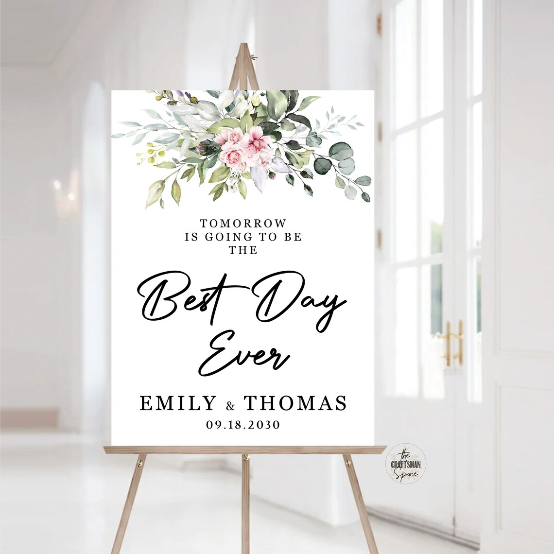 Best Day Ever Welcome Sign Greenery Rehearsal Dinner Welcome - Etsy