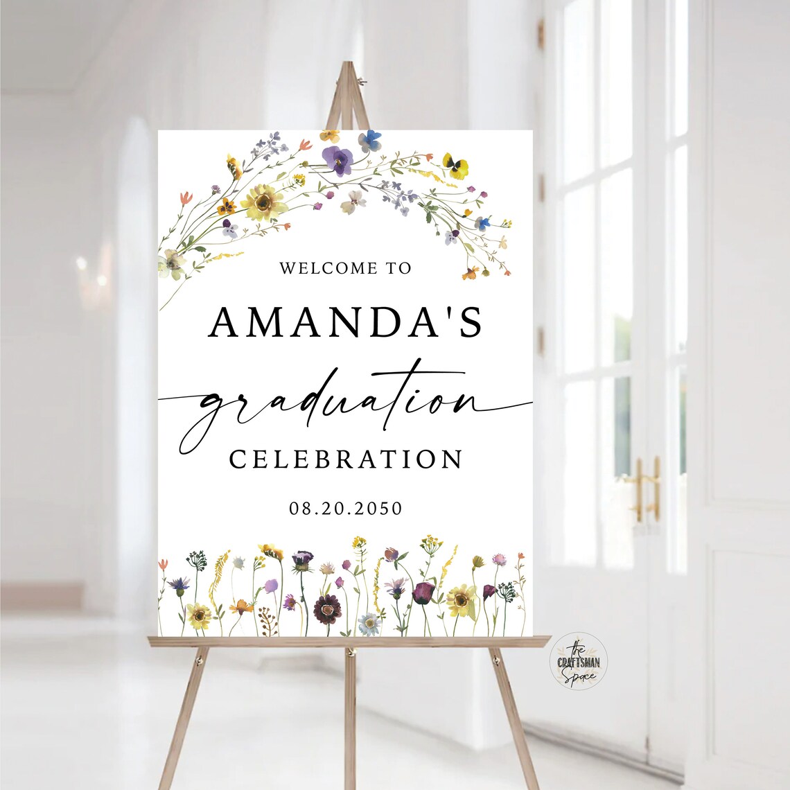 Wildflower Graduation Welcome Sign: Personalized Party Decor, Tiny ...