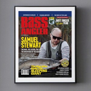 Custom Fishing Magazine Cover, Personalized Angler Funny Gift (digital ...