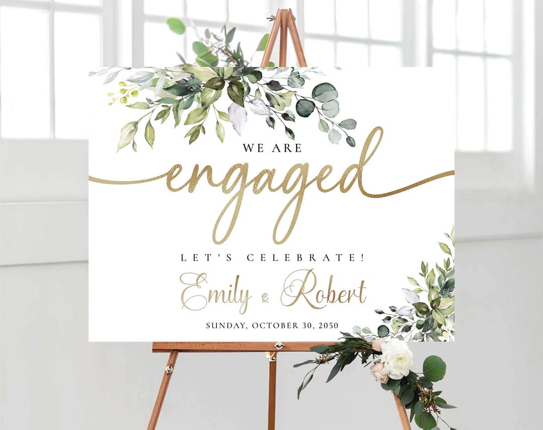 Engagement Party Sign, We Are Engaged Sign, Engagement Party Sign ...