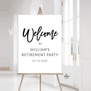 Minimalist Retirement Party Welcome Sign Black Retirement - Etsy