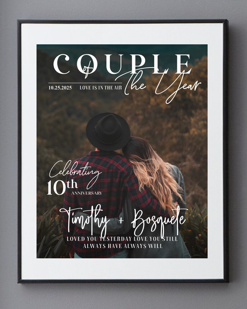 Custom Design Couple of the Year Magazine Cover Couple of - Etsy