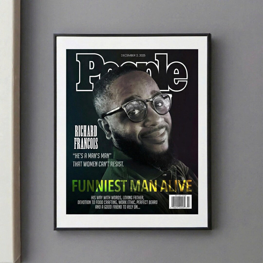 Custom Magazine Cover, People, Funniest Man Alive, Portrait Gift ...