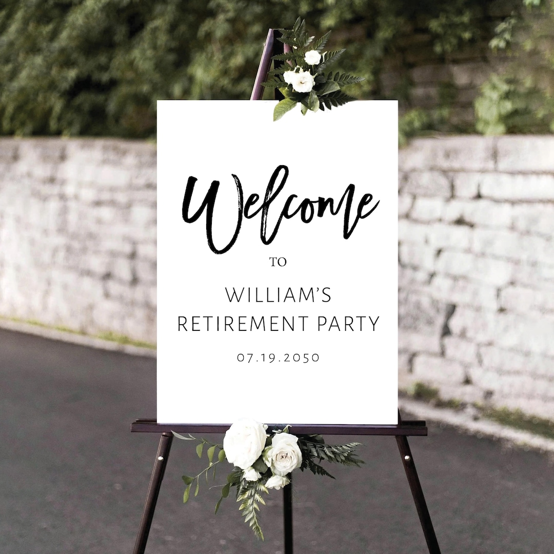 Minimalist Retirement Party Welcome Sign (digital Download) - Etsy