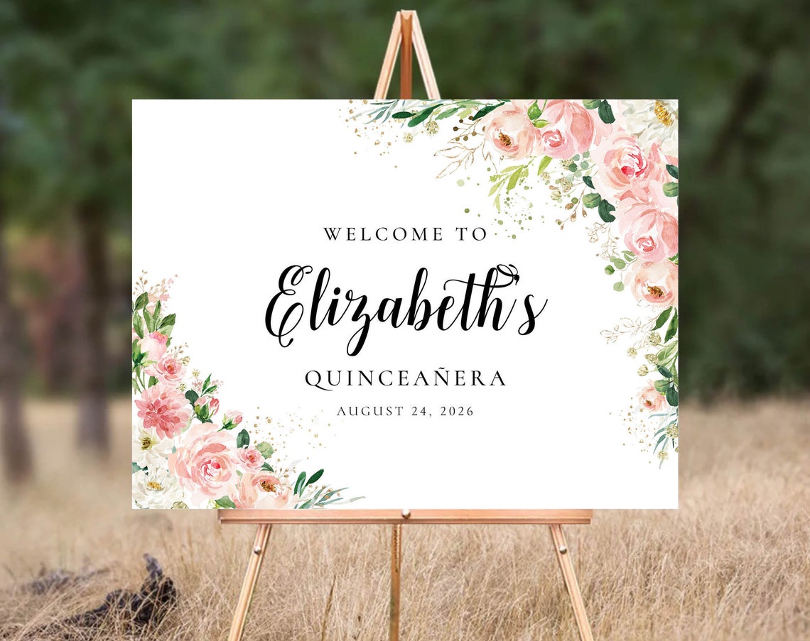 Quinceañera Welcome Sign Quinceanera Sign Quinceanera - Etsy