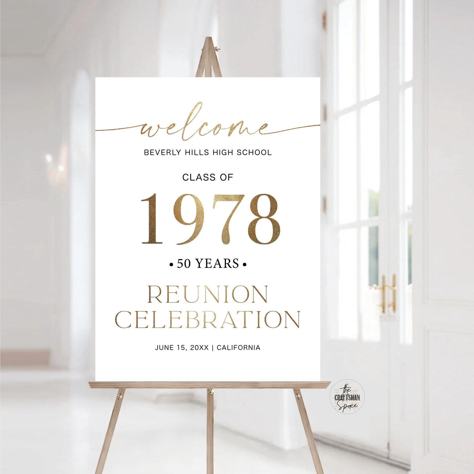 Modern Class Reunion Welcome Sign: Minimalist Design (digital Printable ...