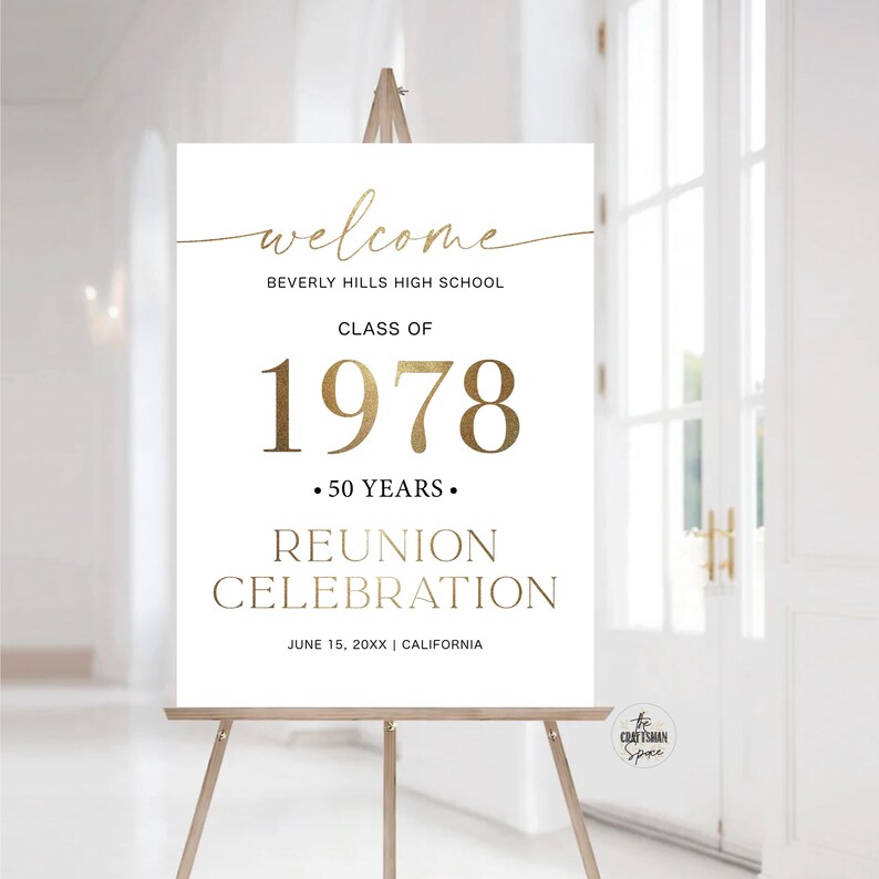 Modern Class Reunion Welcome Sign: Minimalist Design (digital Printable ...