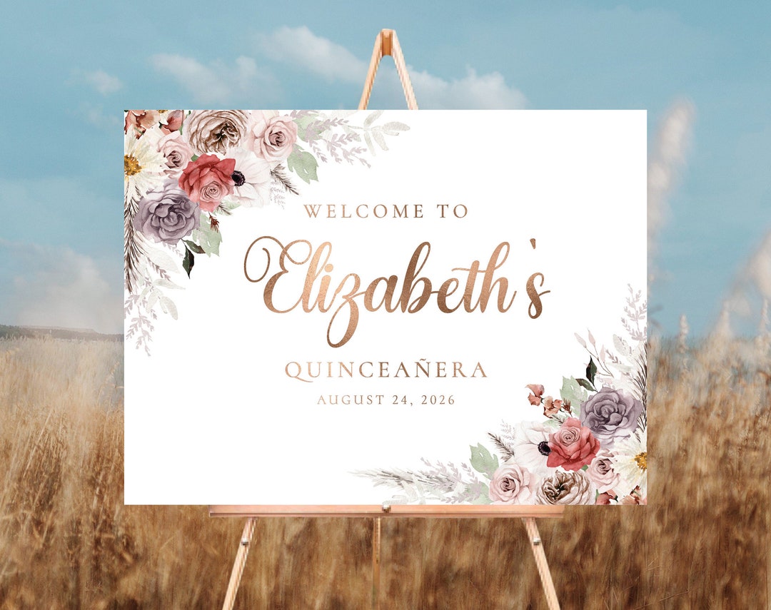 Quinceañera Welcome Sign, Quinceanera Sign, Quinceanera Decorations ...