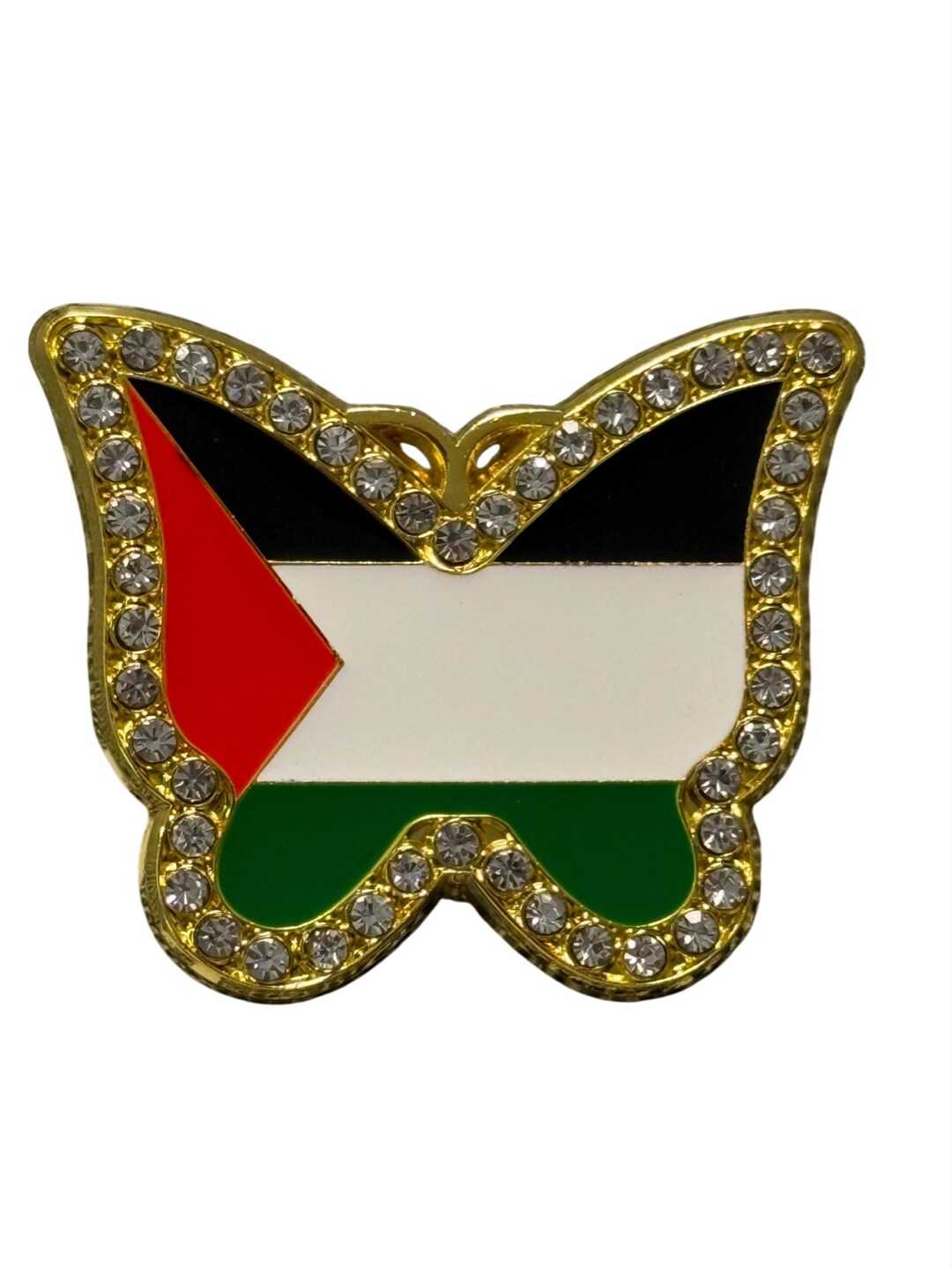Butterfly Palestine Flag Metal Pin | Gold Tone & Rhinestones - Etsy