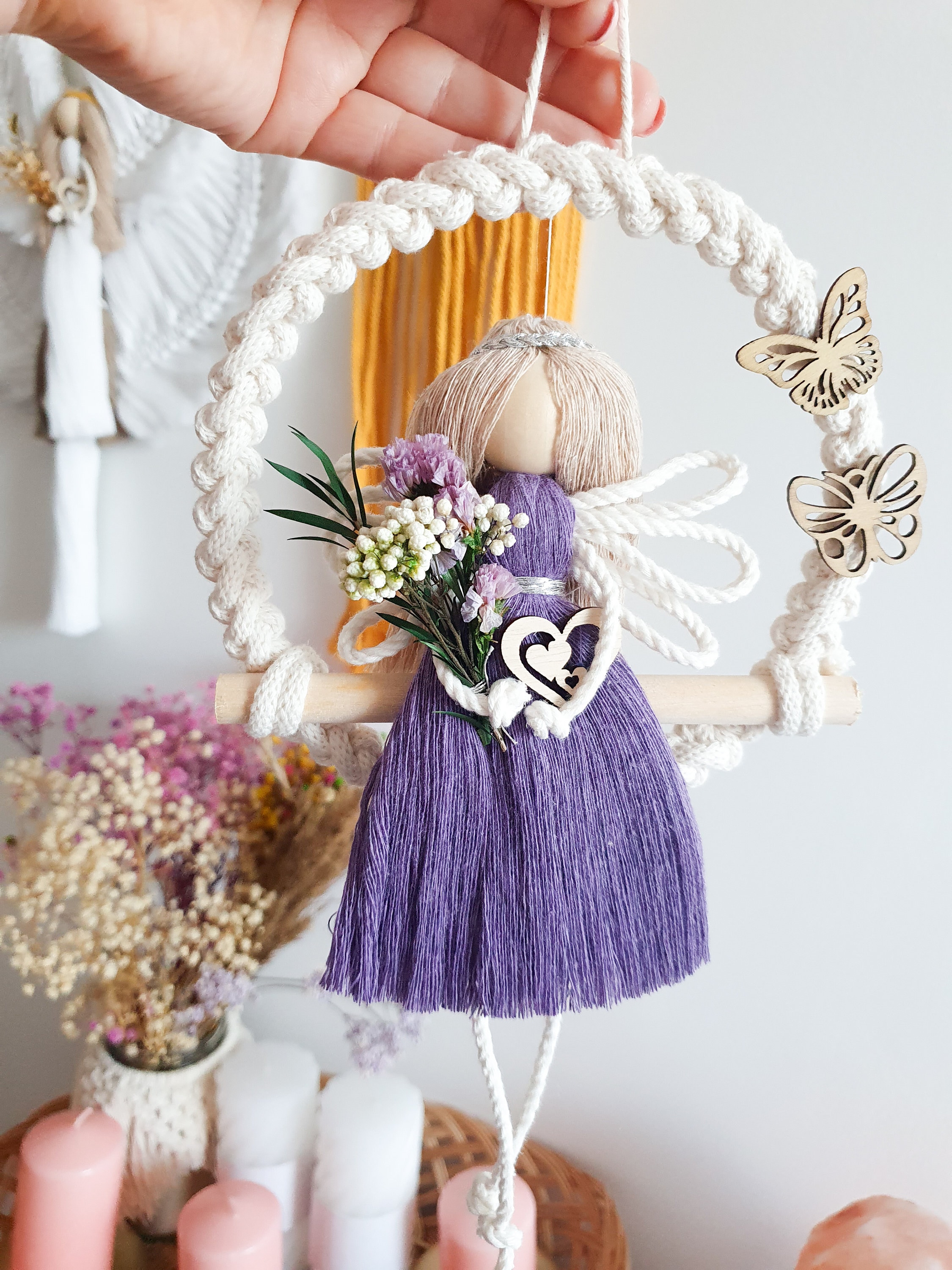 Macrame Doll, Macrame Angel, Guardian Angel, Christening Decoration ...