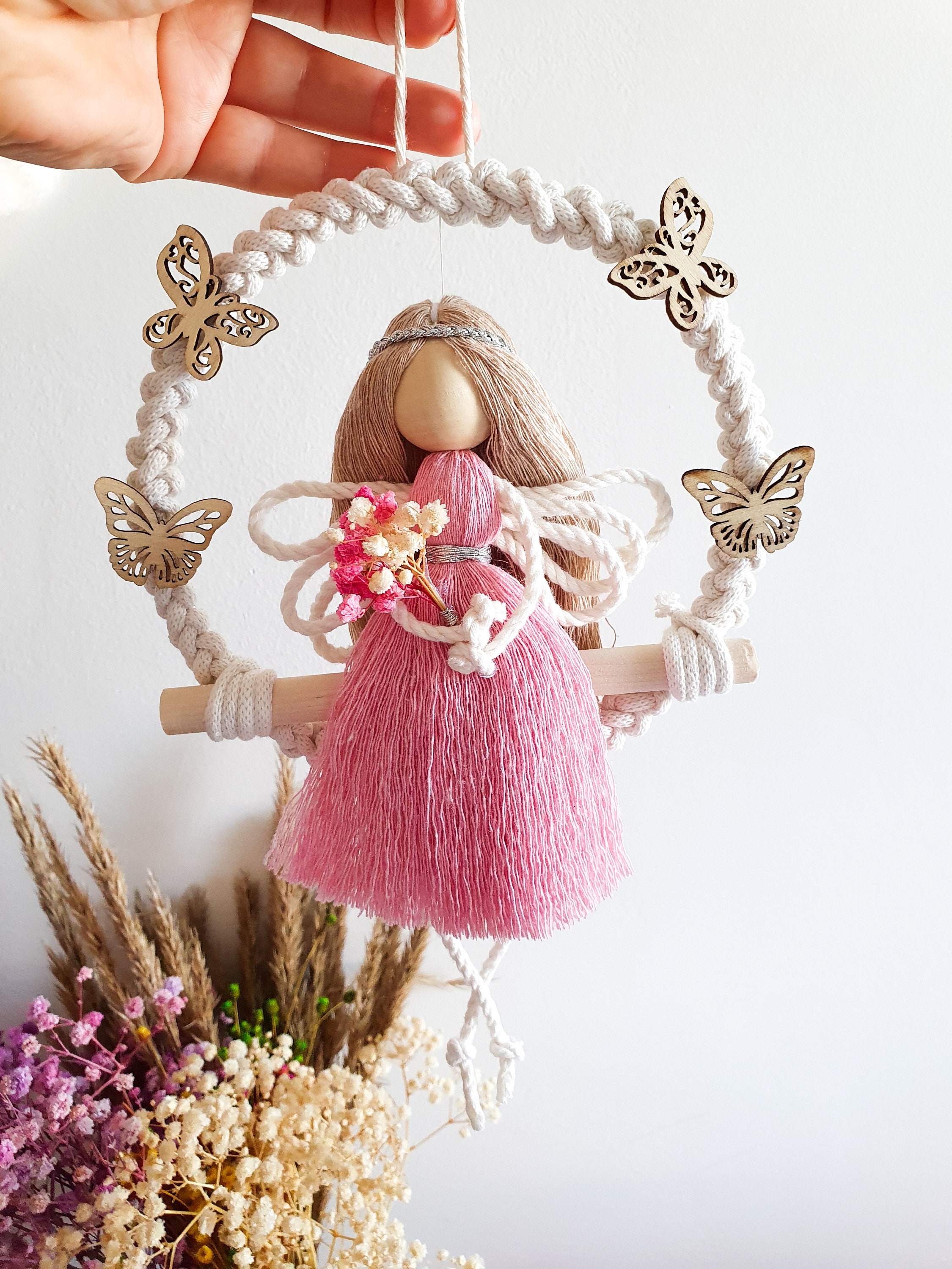 Macrame Doll, Macrame Angel, Guardian Angel, Christening Decoration ...