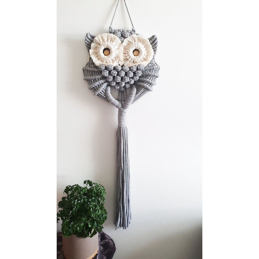 Owl Wall Hanging, Macrame Owl, Birthday Gift, Natural, Boho Style, Wall ...