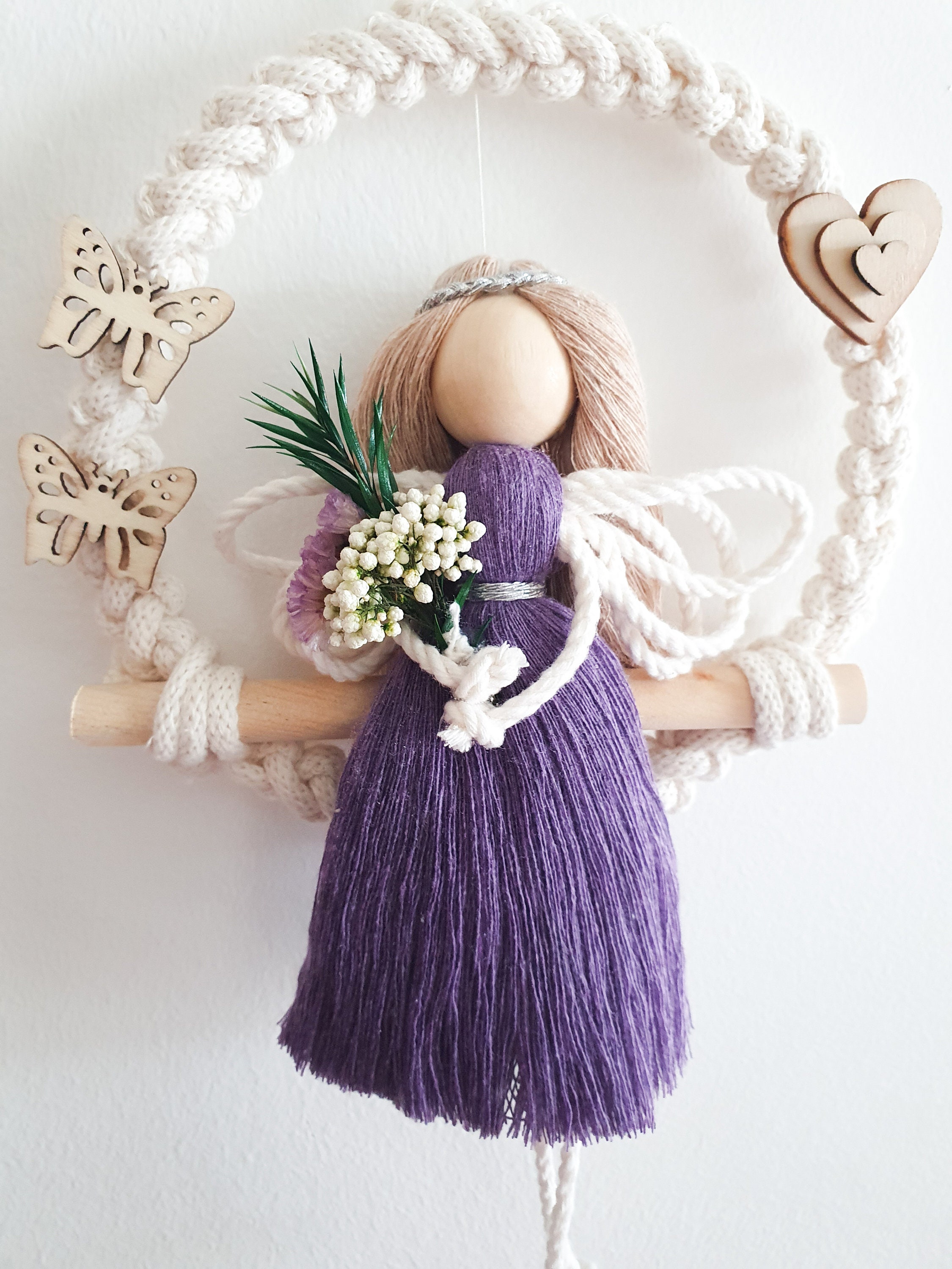 Macrame Doll, Macrame Angel, Guardian Angel, Christening Decoration ...