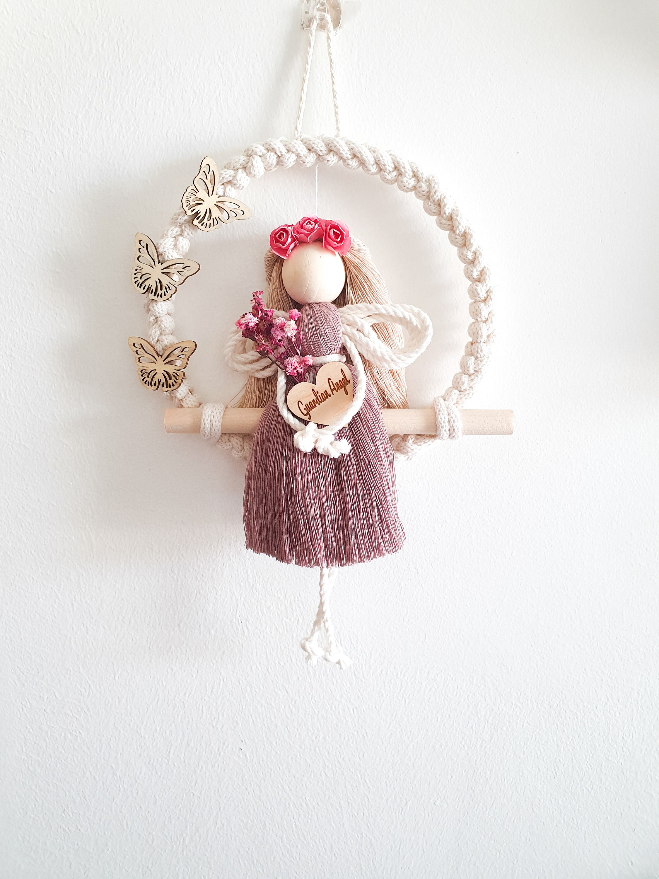 Macrame Doll, Macrame Angel, Guardian Angel, Christening Decoration ...