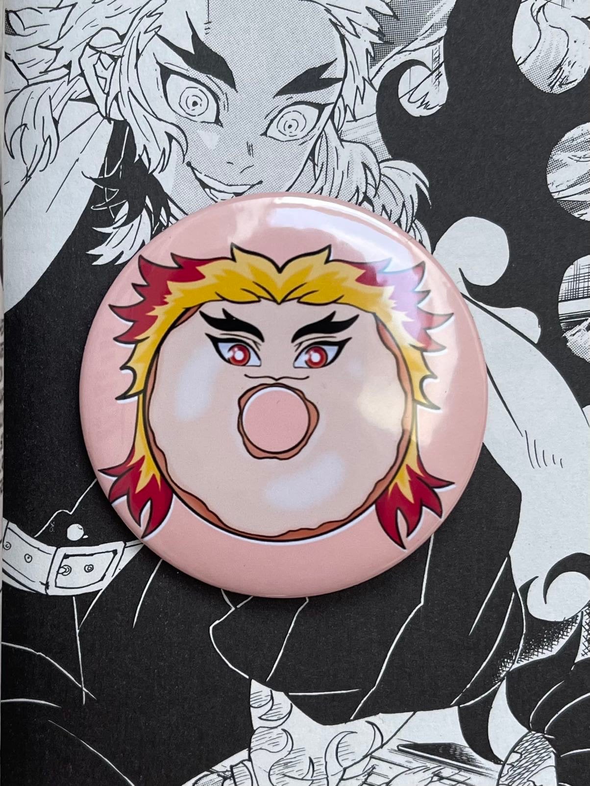 Rengoku Donut Button - Etsy